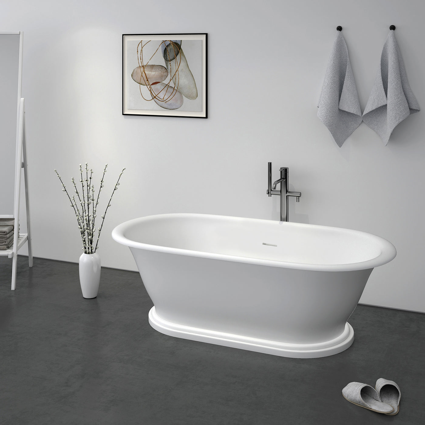 Winslow 66" BARstone Freestanding Tub on Base — Barclay Products Limited