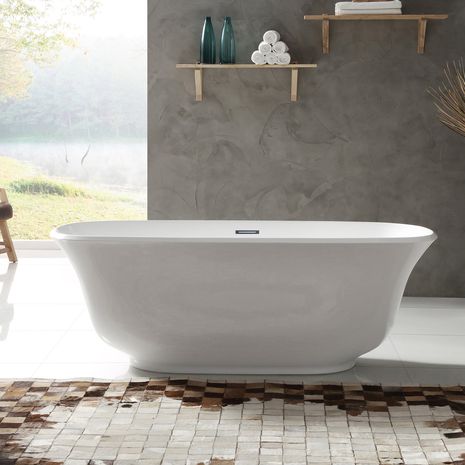 Celeste 67" Acrylic Tub with Integral Drain and Overflow — Barclay ...