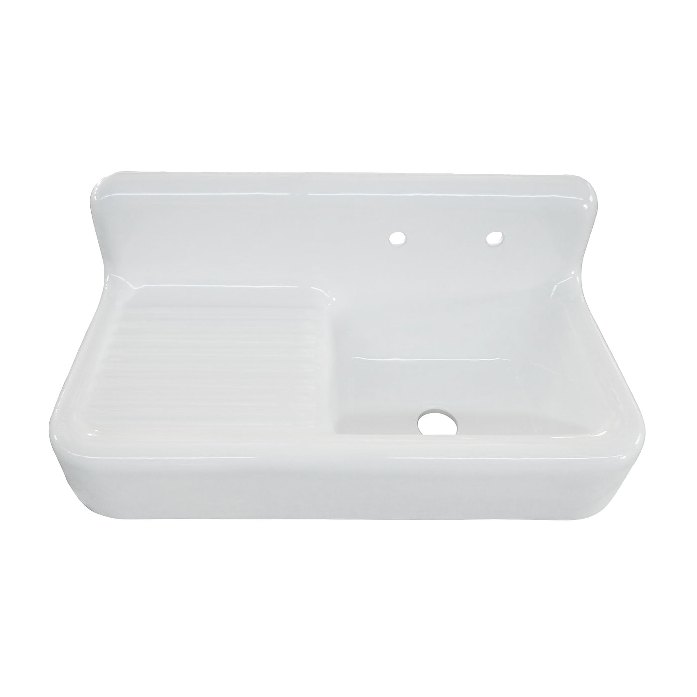 Alma 42" Cast Iron Wall-Hung Kitchen Sink with Drainboard — Barclay ...