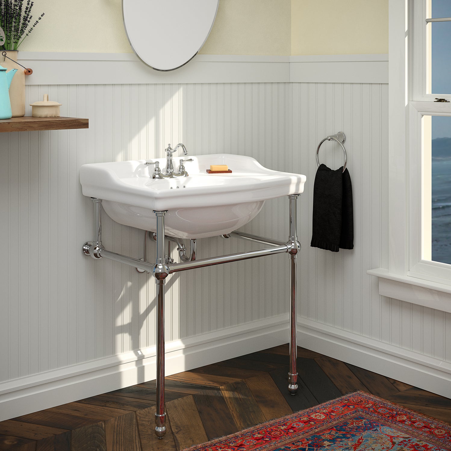 Ensal 30″ Console with Brass Stand — Barclay Products Limited