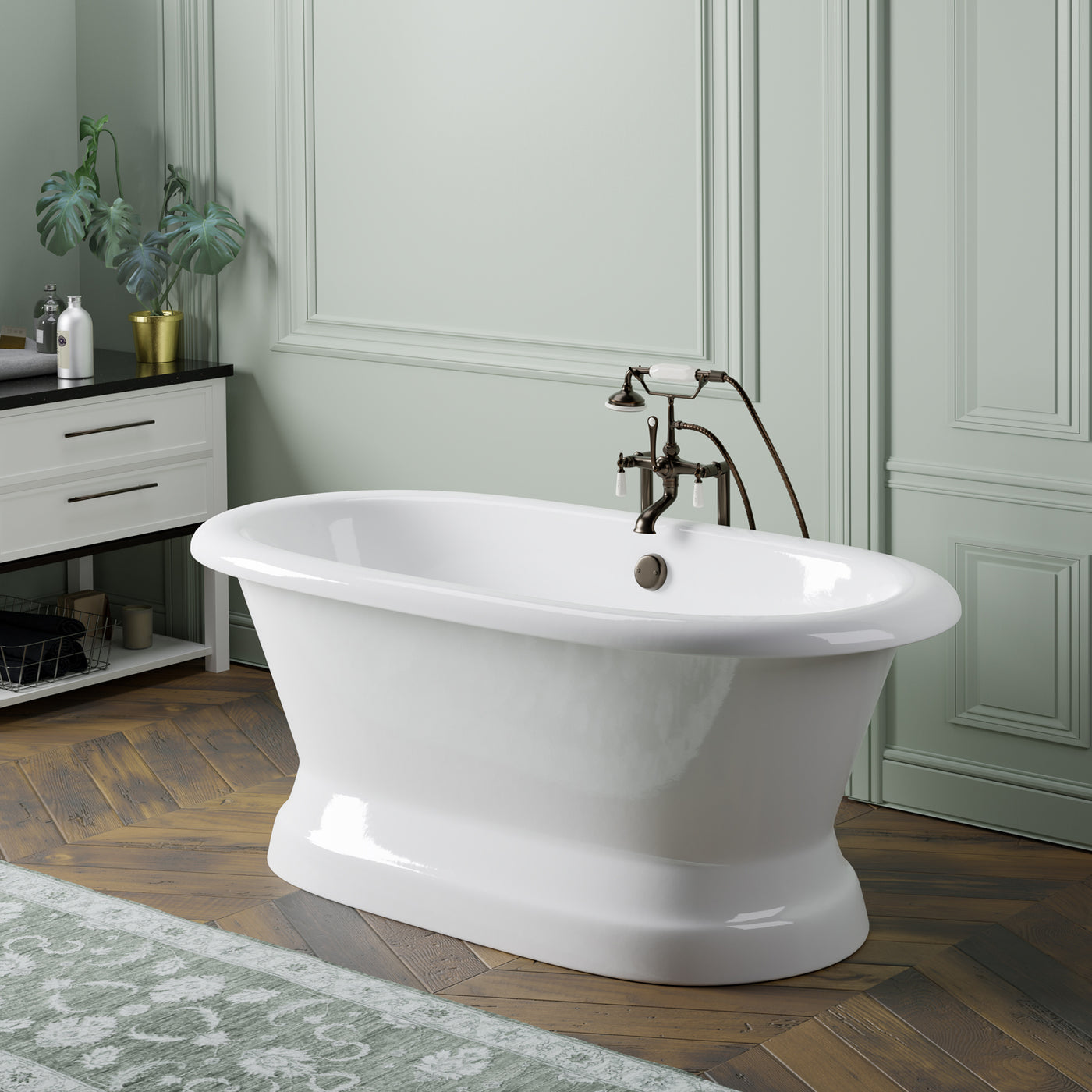 Conrad 60" Cast Iron Double Roll Top Tub — Barclay Products Limited
