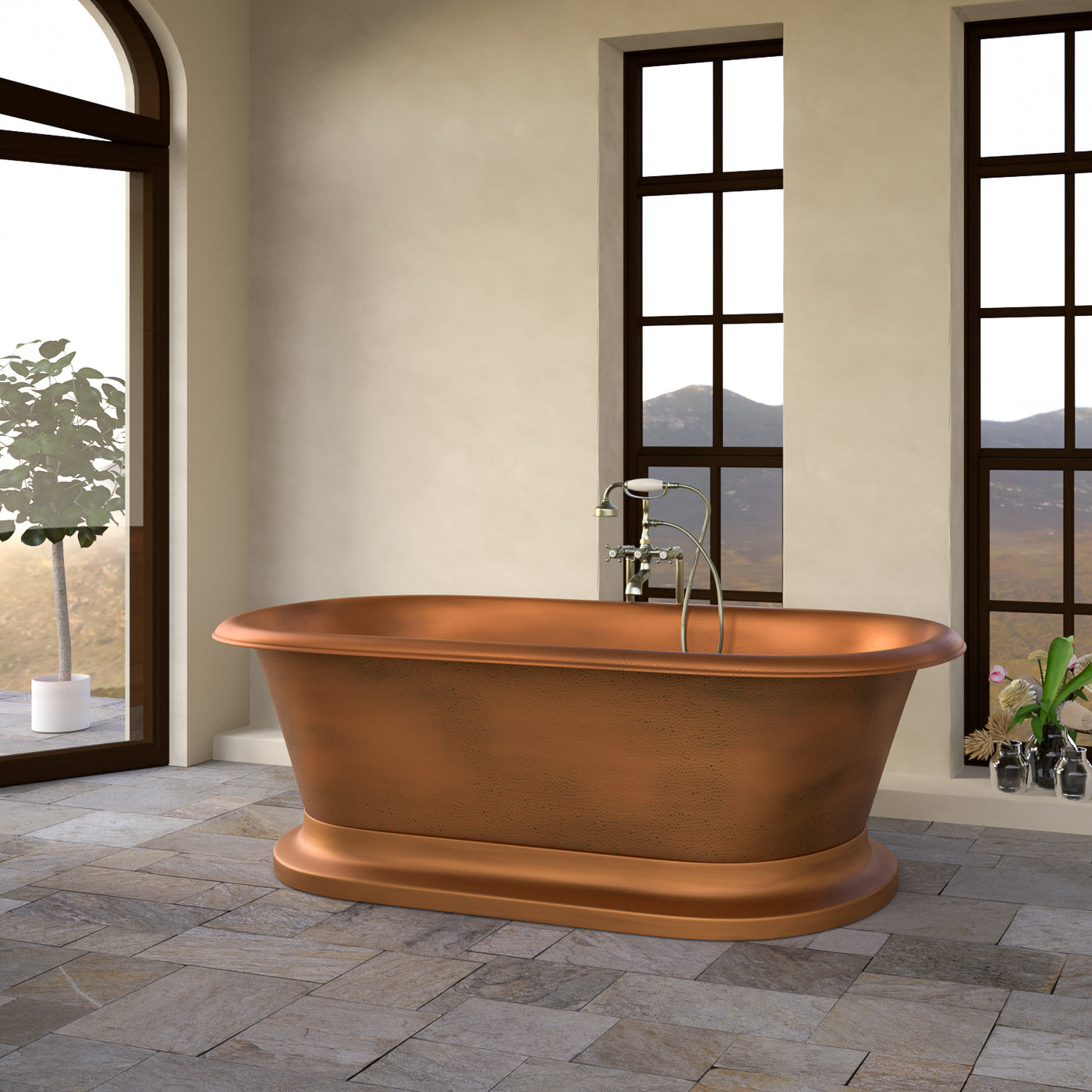 Somerset 77″ Copper Double Roll Top Tub — Barclay Products Limited