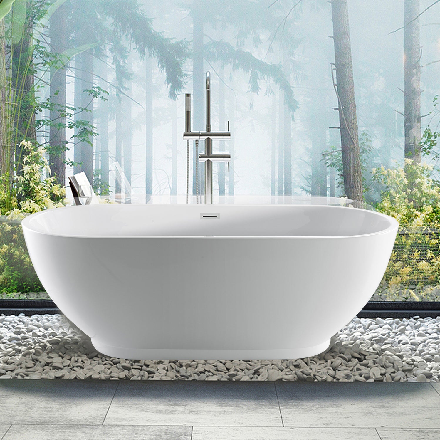 Radcliff 67" Acrylic Tub with Integral Drain and Overflow — Barclay ...