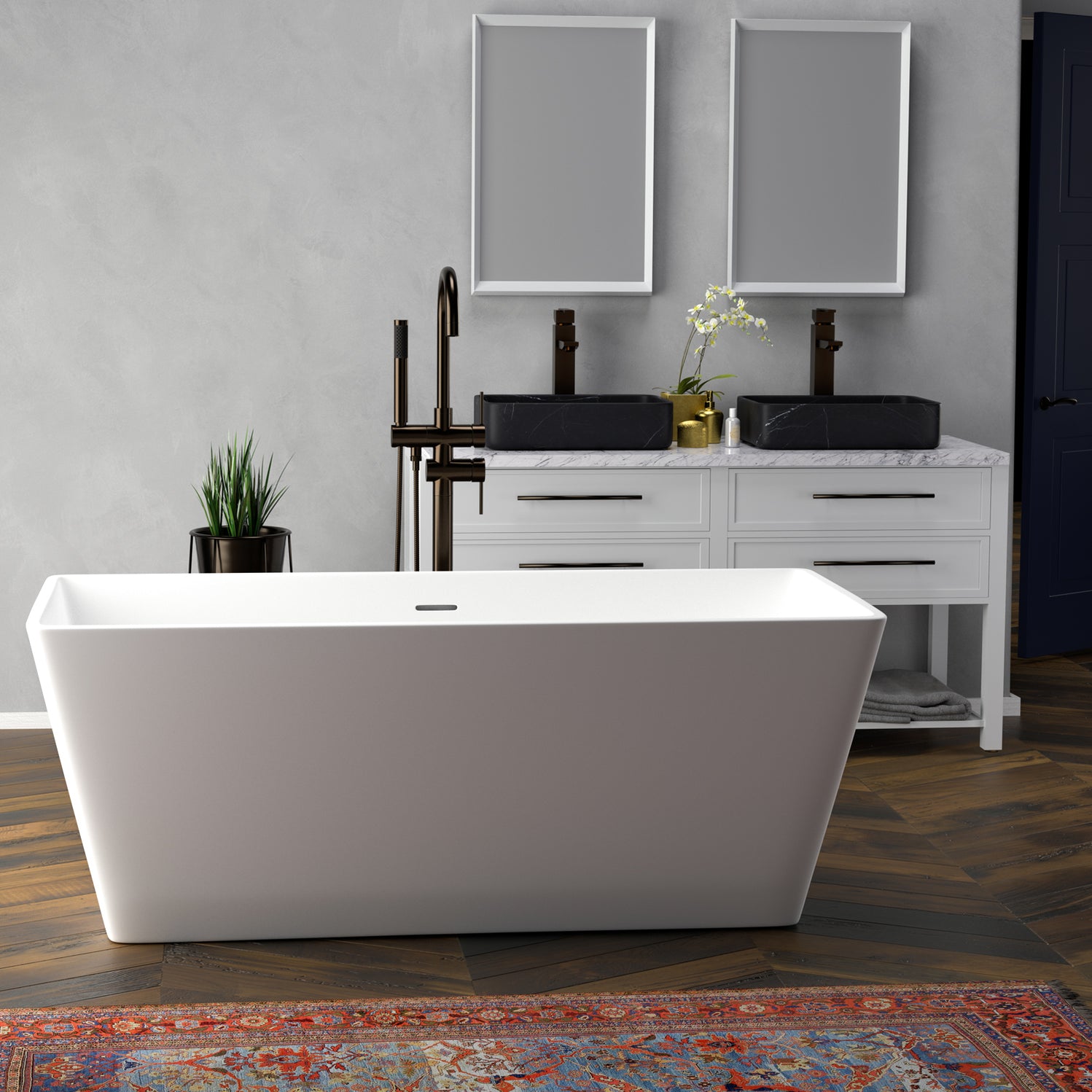 Romo 59" BARstone Freestanding Tub — Barclay Products Limited